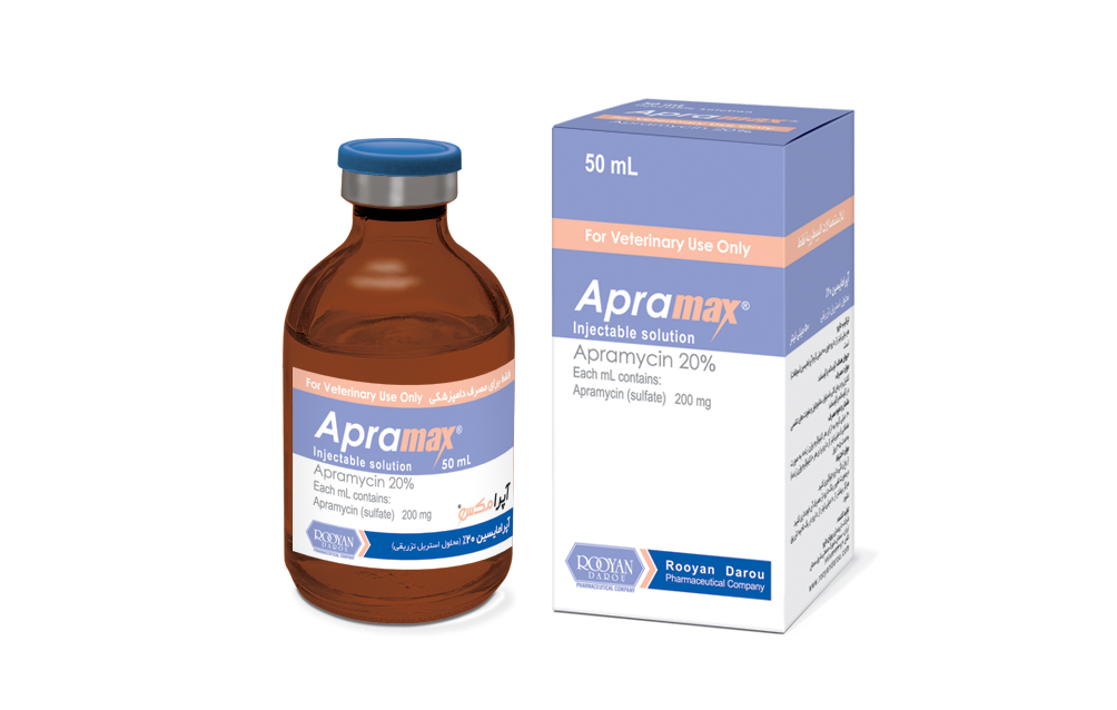 آپرامکس - Apramax - آپرامایسین 20% - آنتی بیوتیک تزریقی دام - رویان دارو